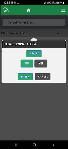 ALr 19 - Clear the Terminal Alarm for the SCS Controller